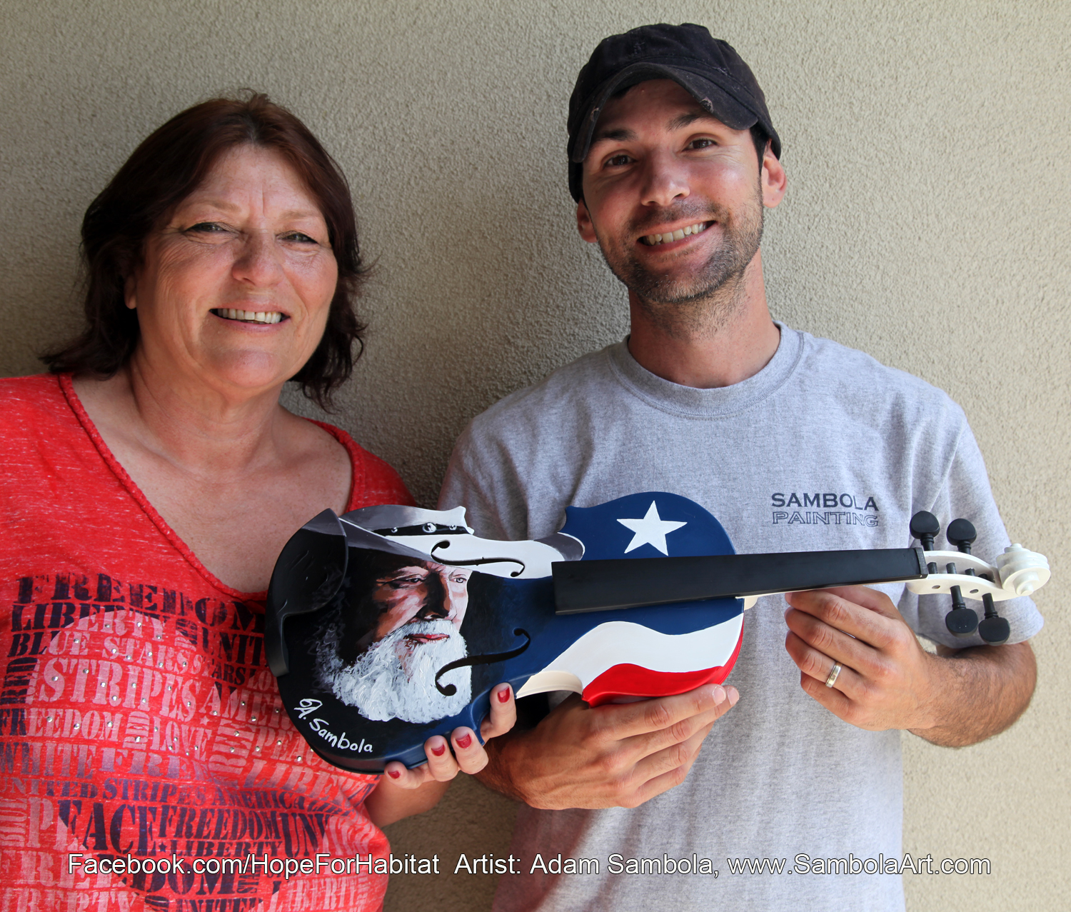Hope for Habitat: Adam Sambola fiddle signed by Charlie Daniels